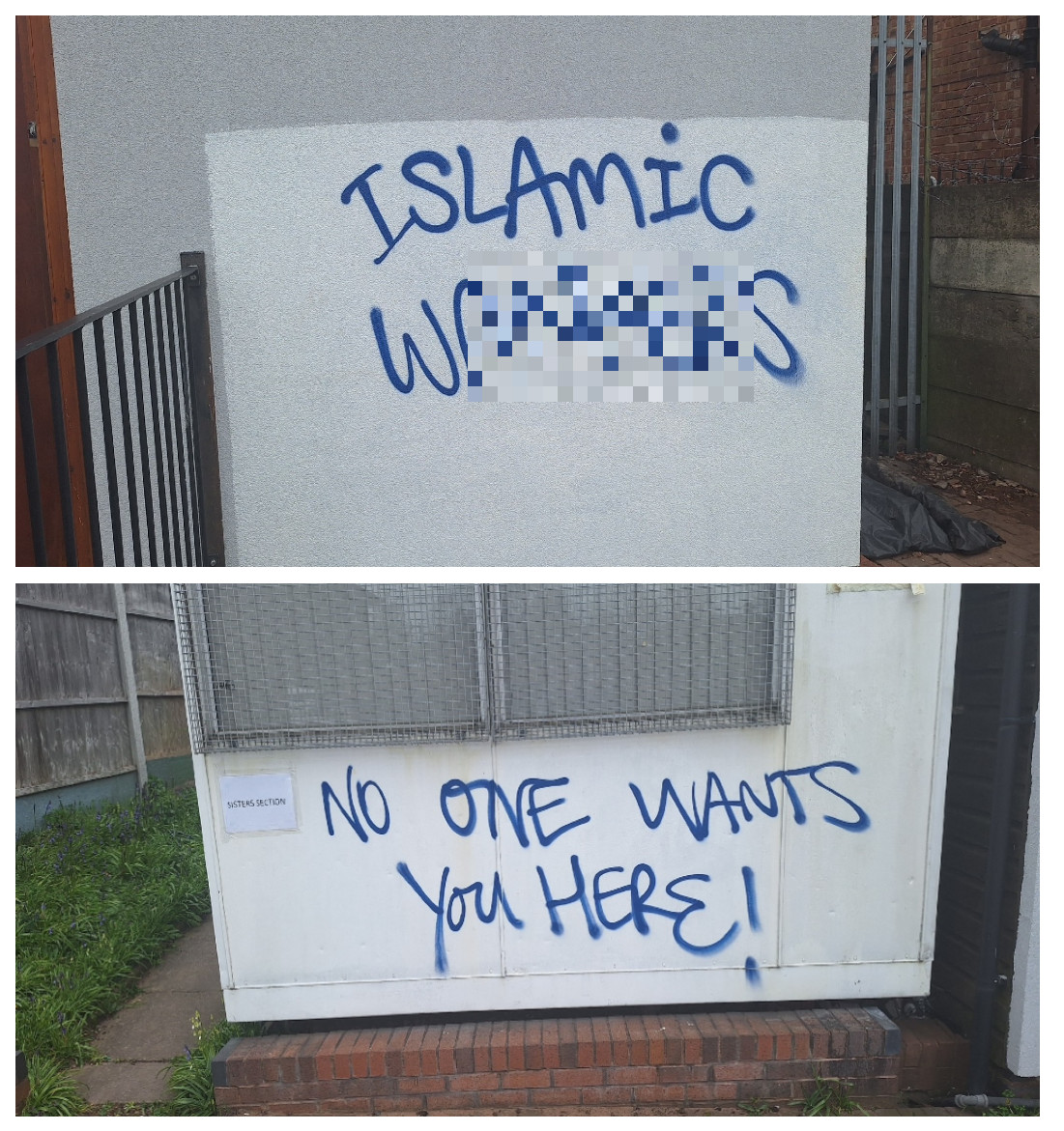 Mosque graffiti in Birmingham - TELL MAMA